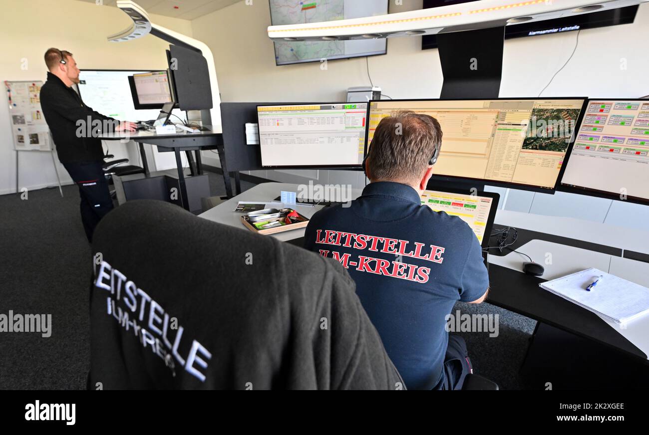 Arnstadt, Germany. 23rd Sep, 2022. Employees of the control center have ...