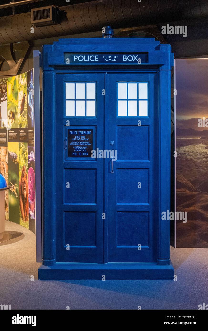 The Tardis from "Dr. Who" in Liverpool World museum during the Wonders ...