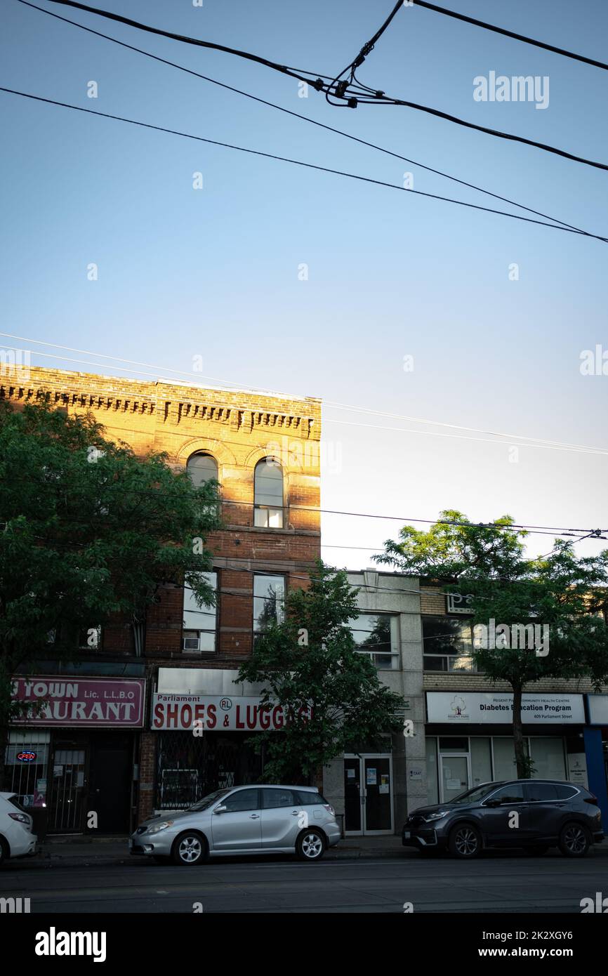 A few Storefronts in Downtown Toronto during the sunset Stock Photo - Alamy