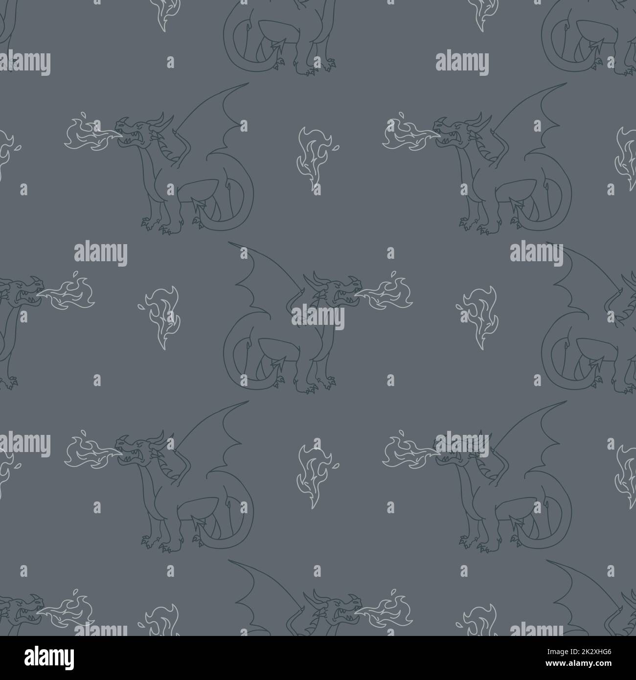 Mythical dragon digital art pattern. Vector traditional mythical beast ...