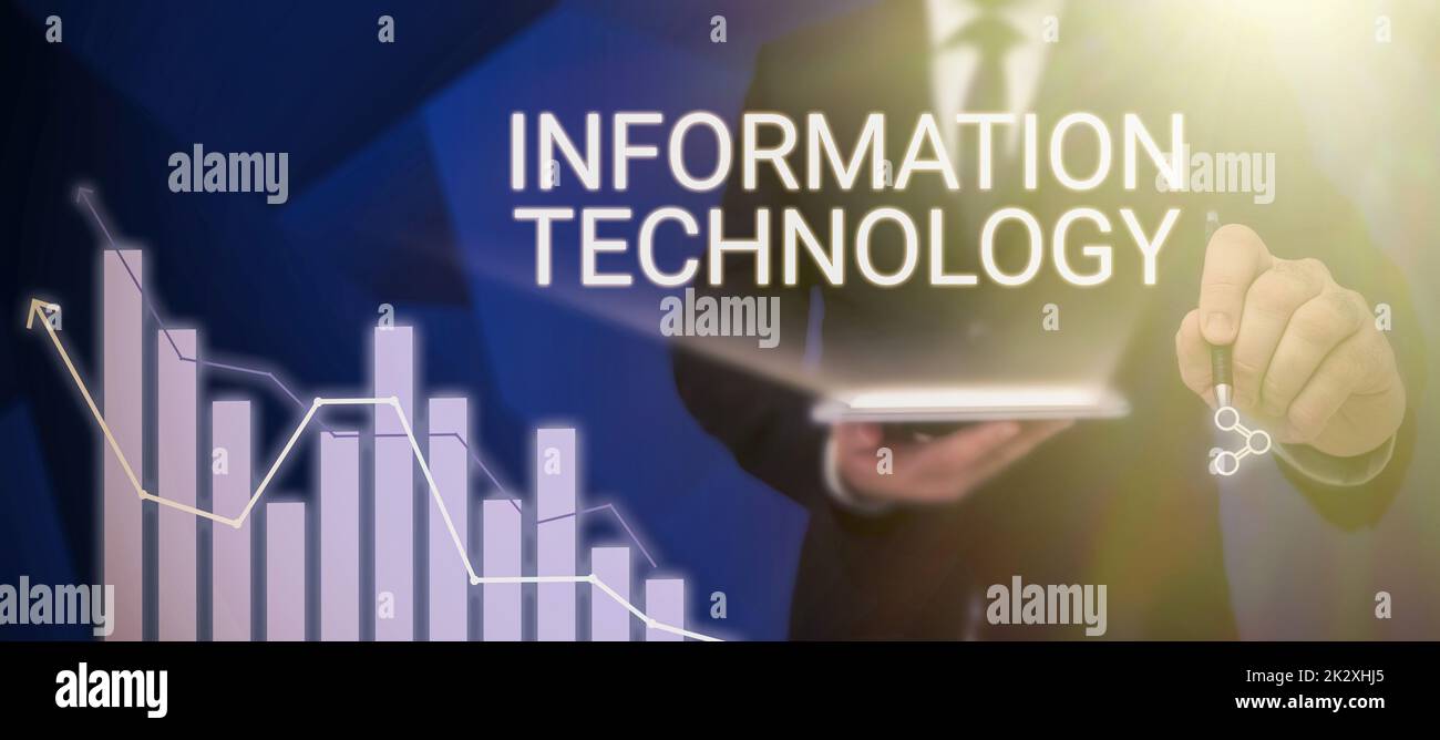 Conceptual caption Information Technology. Business overview use ...