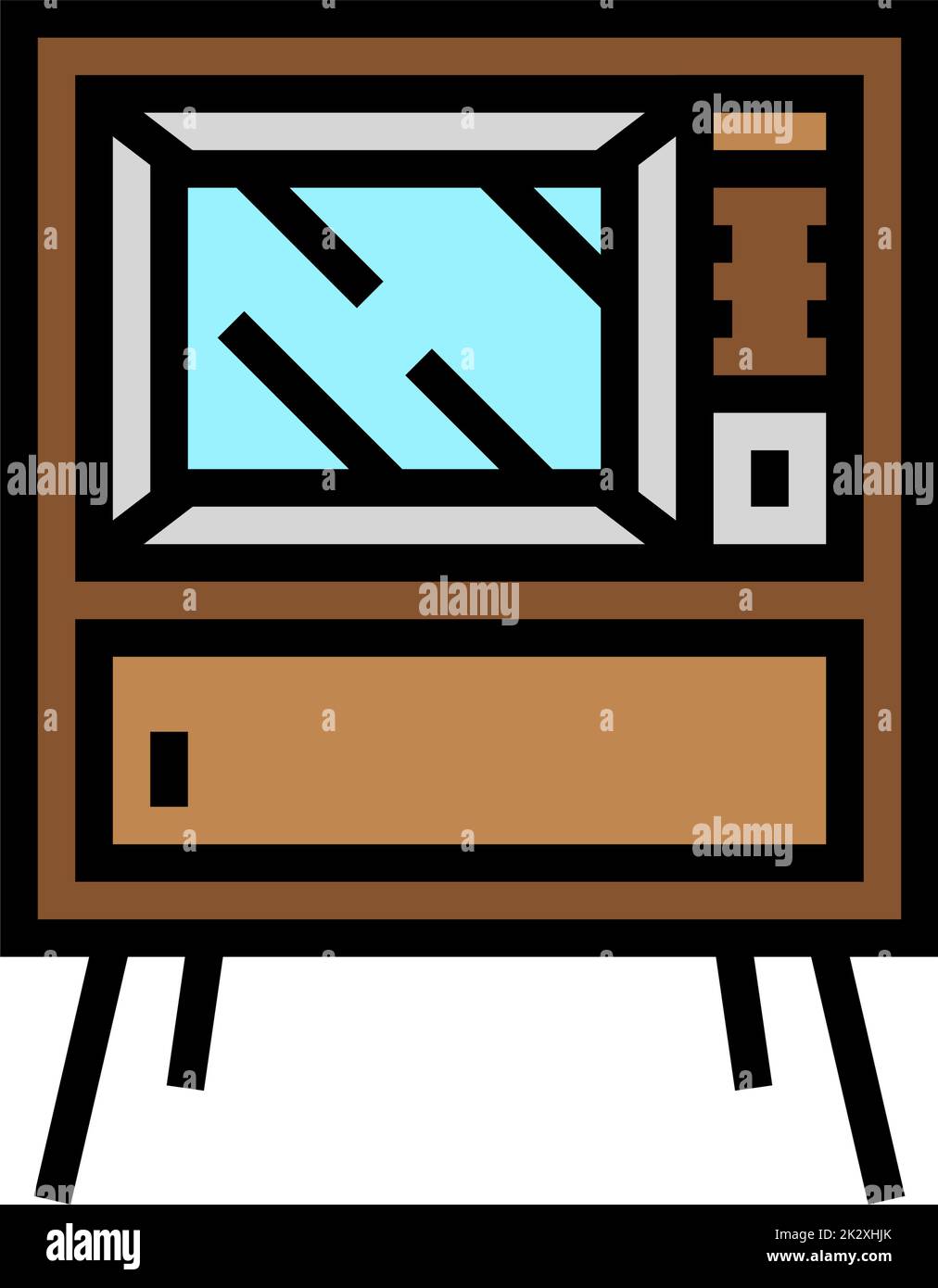 television retro gadget color icon vector illustration Stock Vector ...
