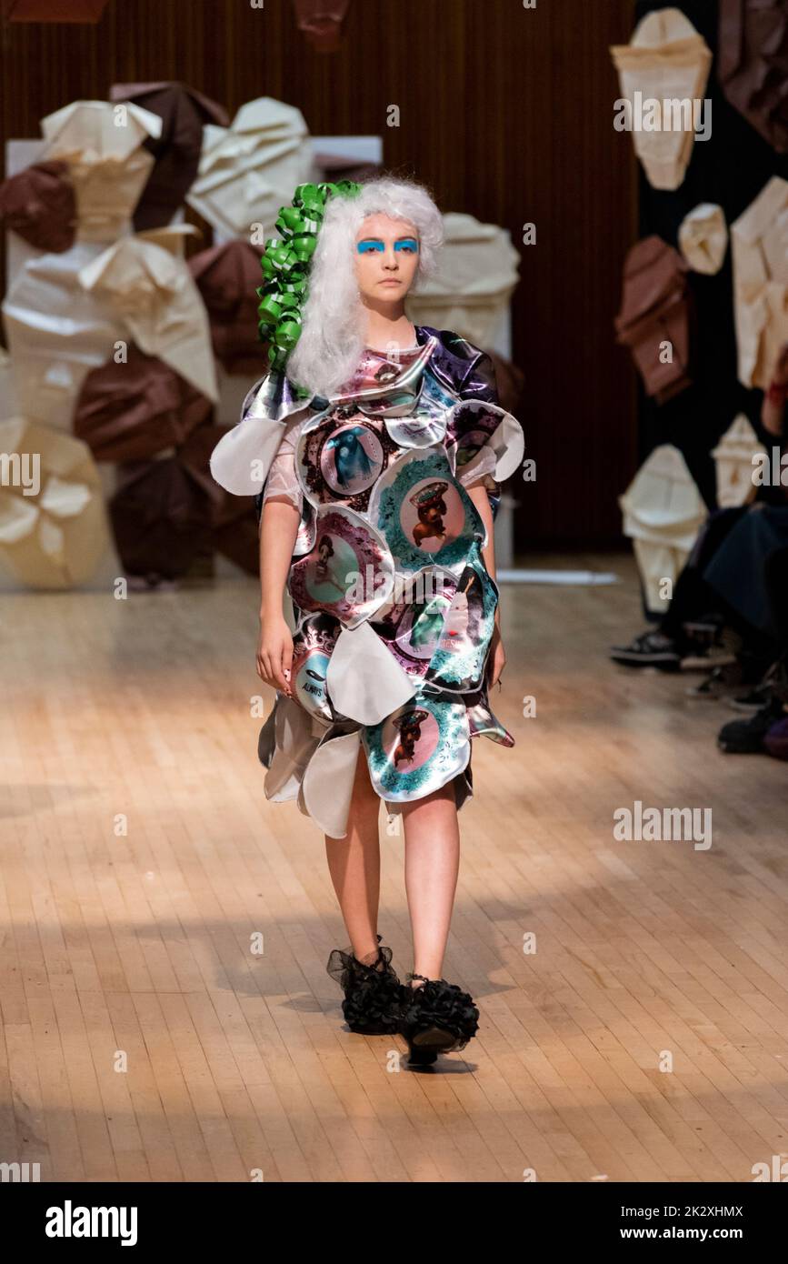 Model, modelling on catwalk for VIN+OMI 'Opinions' show for London ...