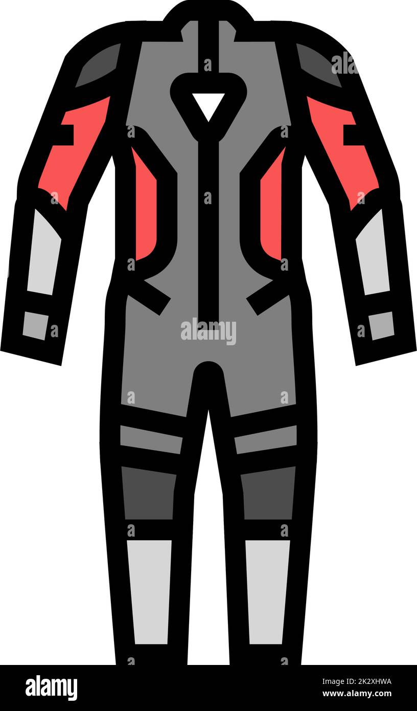 one piece suits motorcycle color icon vector illustration Stock Vector ...