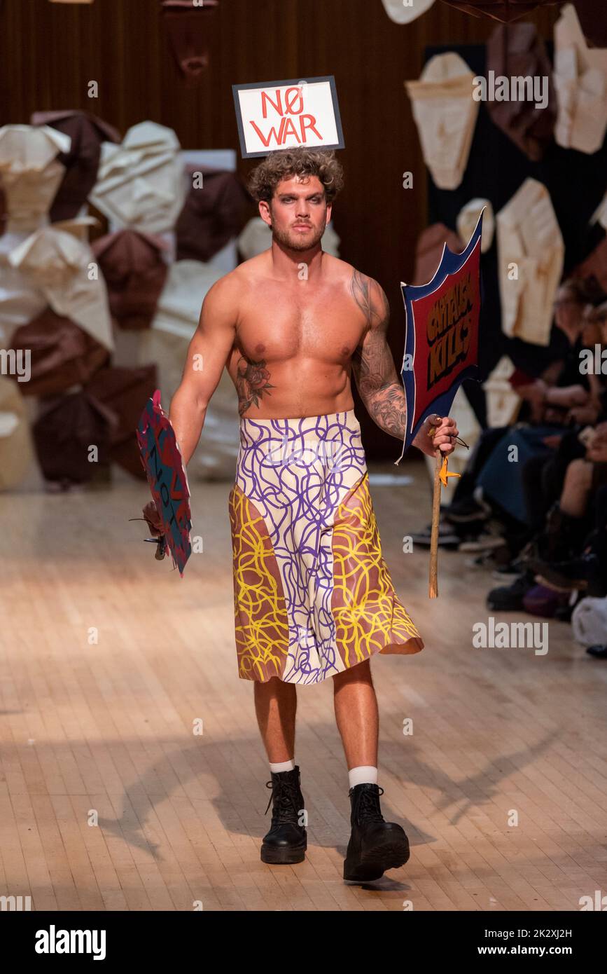 Model Adam Siddle, modelling on catwalk for VIN+OMI 'Opinions' show for ...