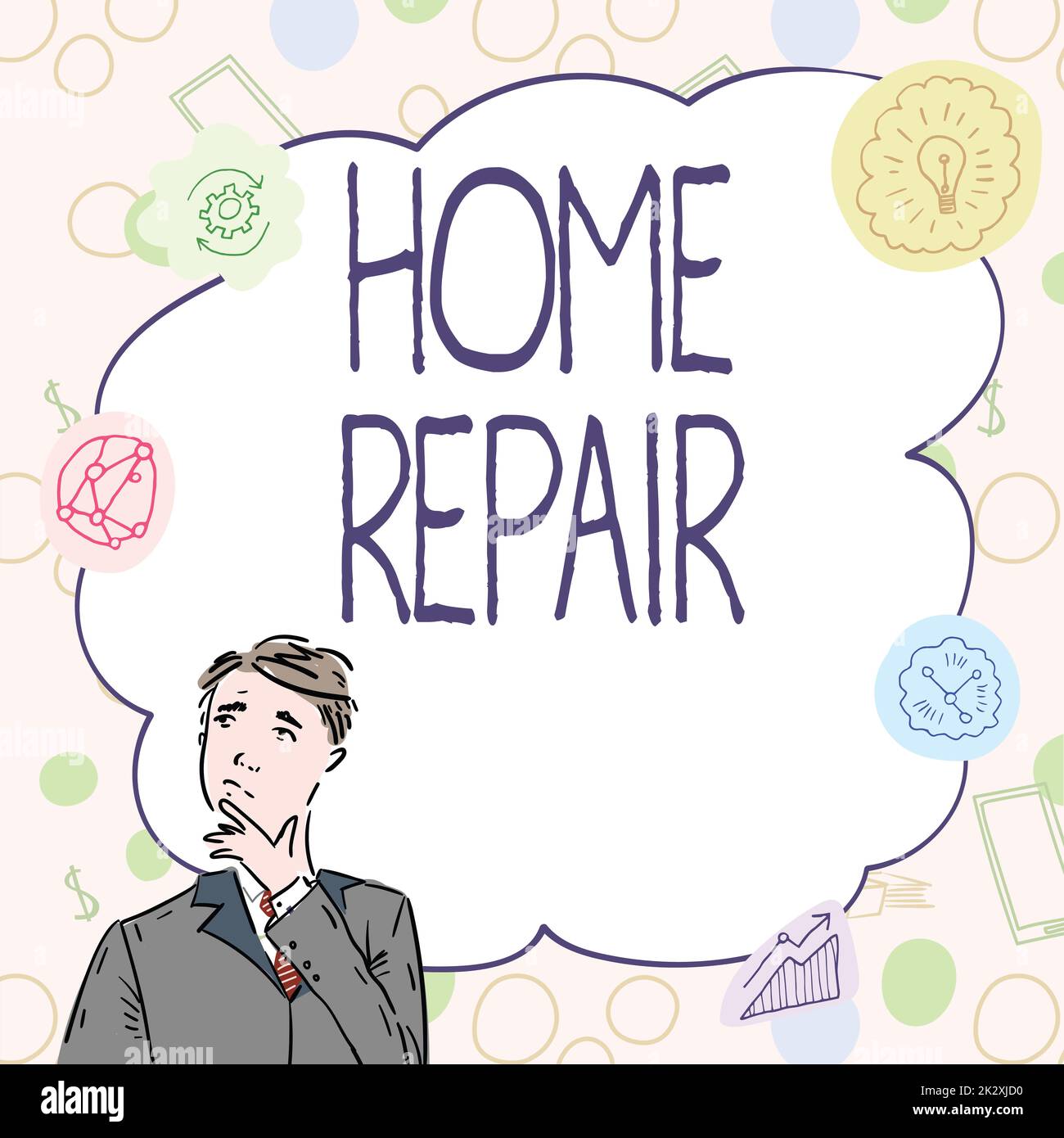 Text caption presenting Home Repair. Concept meaning maintenance or ...