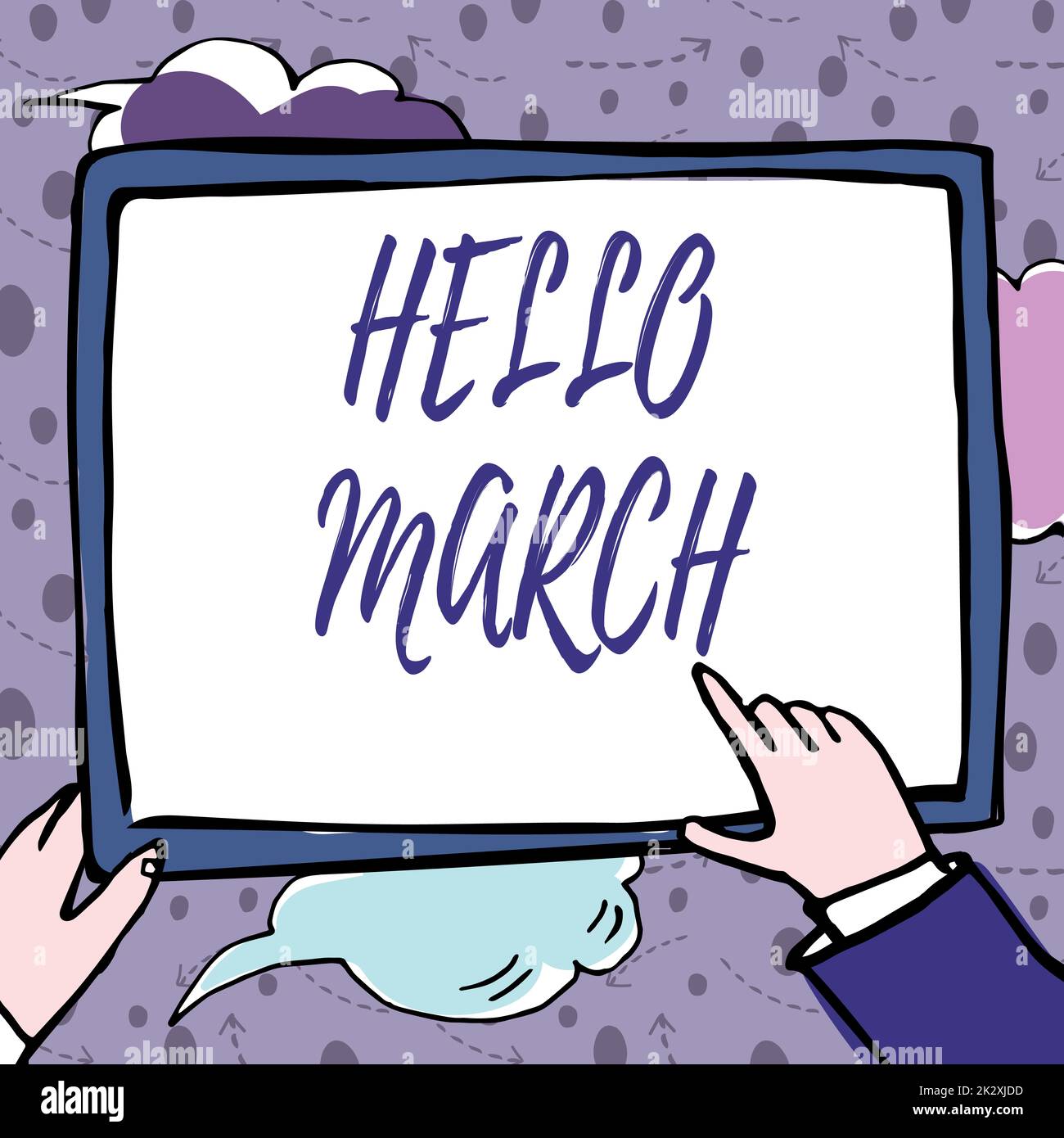 Text showing inspiration Hello March. Business approach musical ...