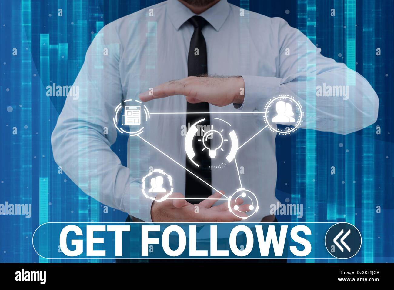 Inspiration showing sign Get Follows. Business showcase person who ...