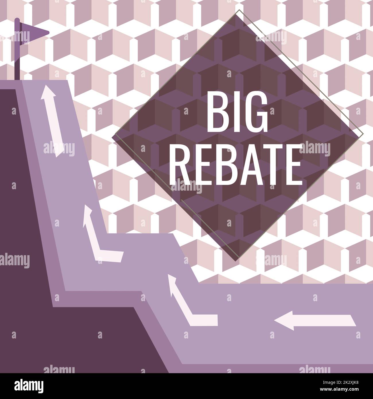 Conceptual display Big Rebate. Word Written on Huge rewards that can ...
