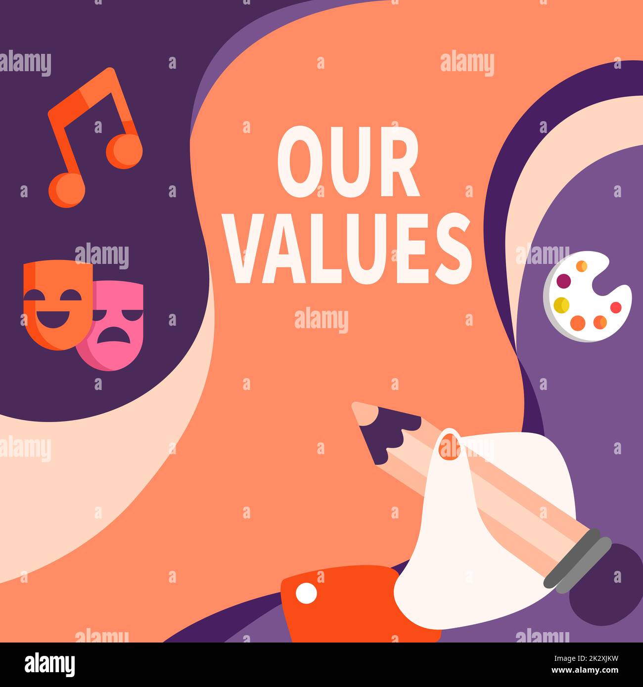 Sign displaying Our Values. Business concept list of morals companies ...