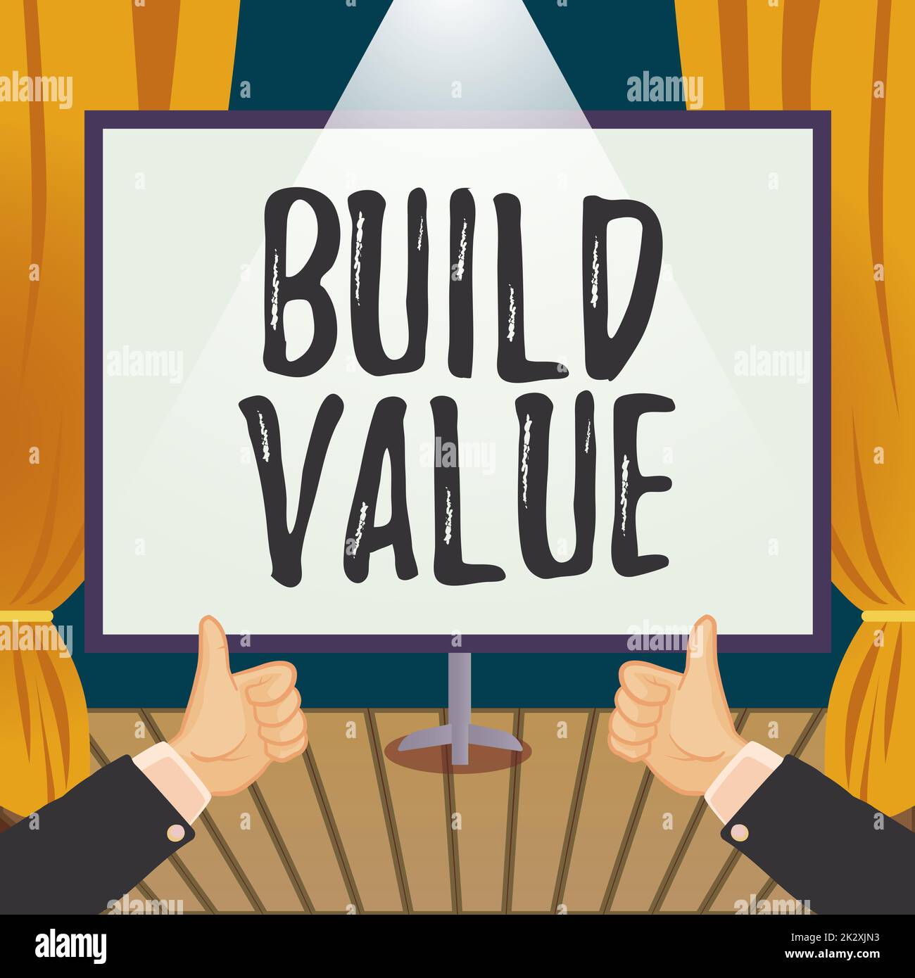 Sign displaying Build Value. Business overview efficient enough way ...