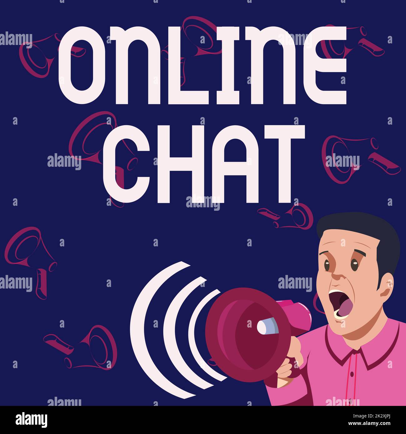 Handwriting text Online Chat. Business overview talking with friend or ...