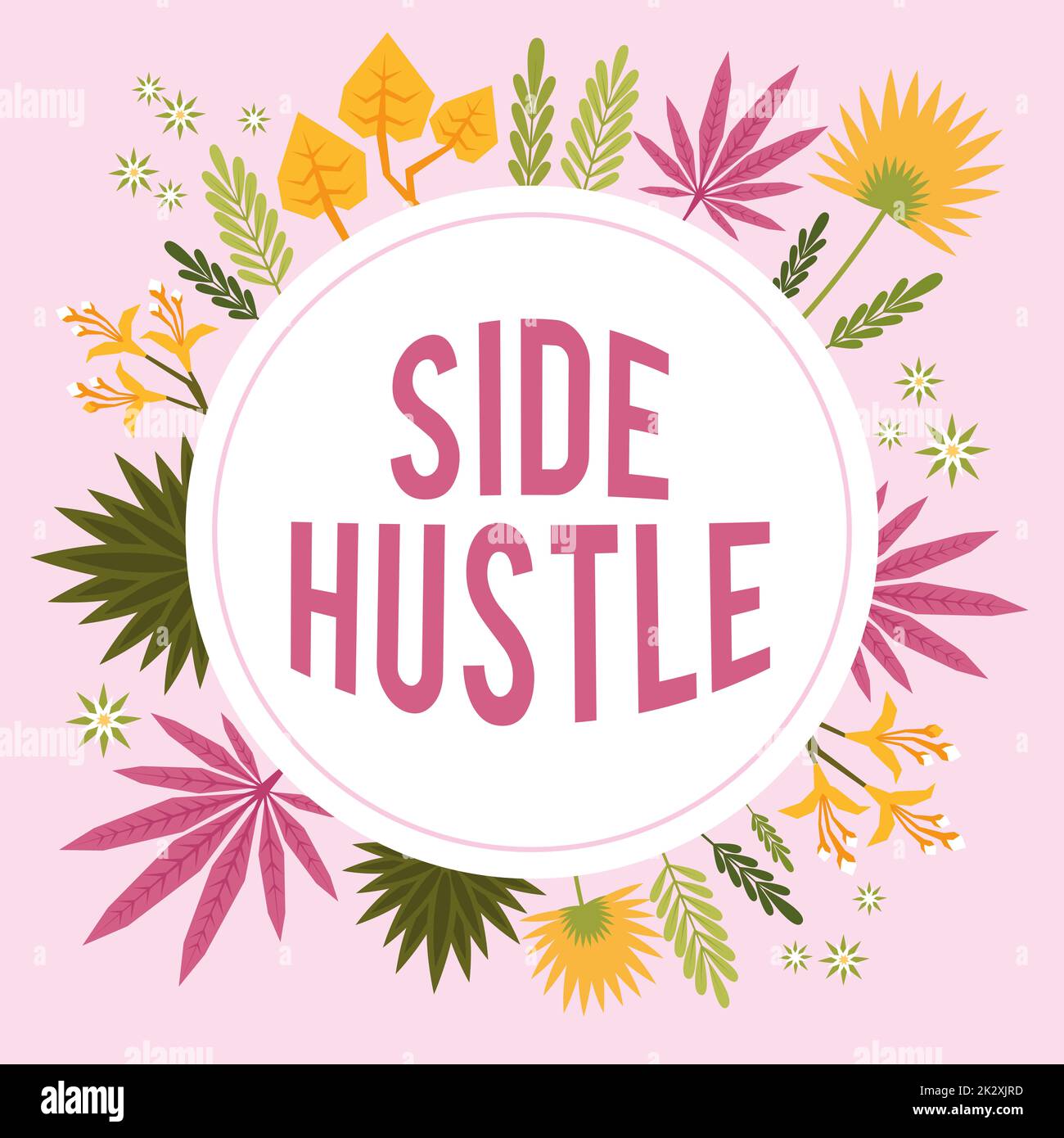Text caption presenting Side Hustle. Business idea way make some extra ...