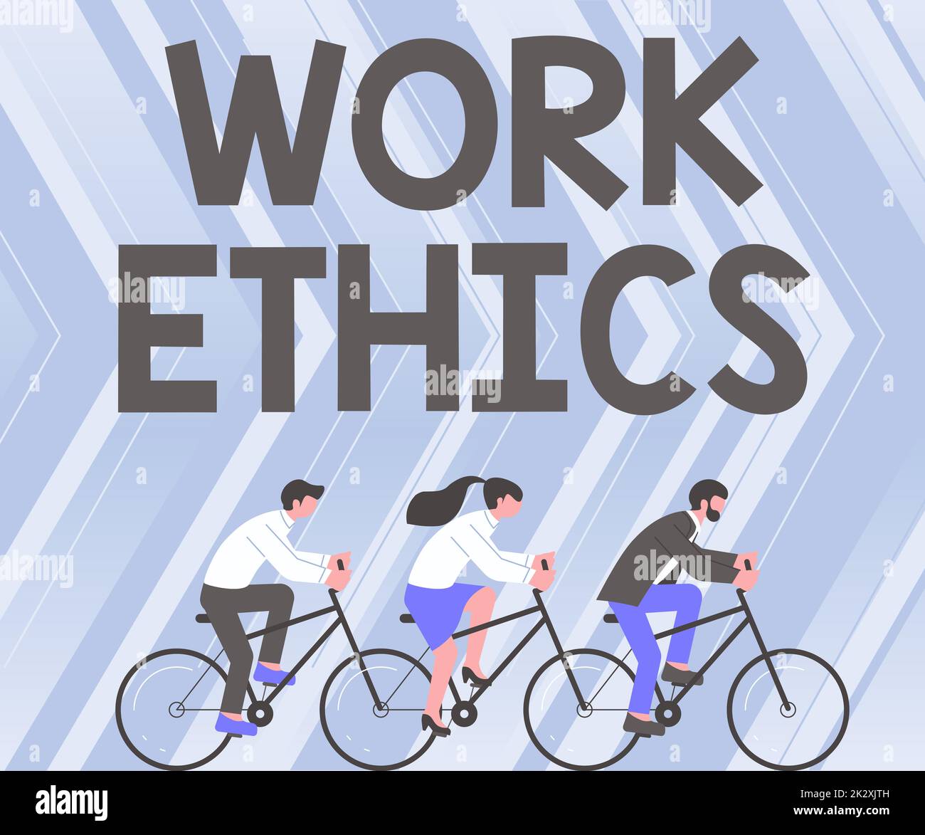 Text caption presenting Work Ethics. Internet Concept A set of values ...