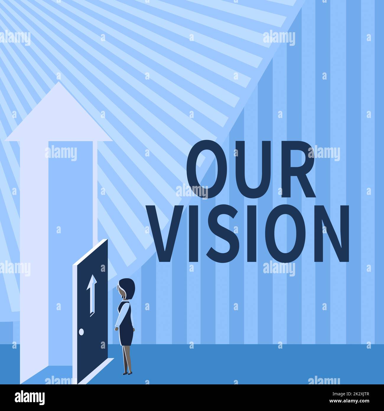 Conceptual display Our Vision. Word Written on plan for next five to ...