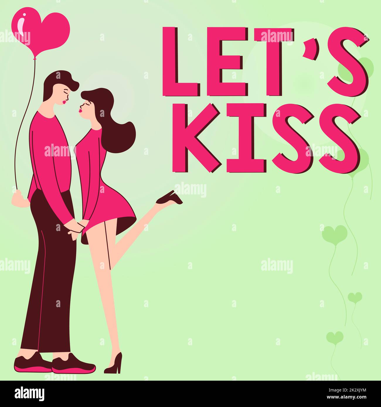 Text showing inspiration LETS KISS. Concept meaning Sign of love ...