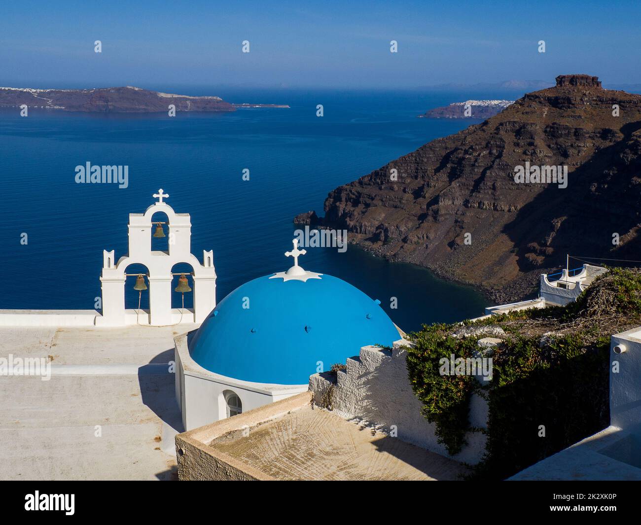 Greece, Santorini - Three Bells of Thira Stock Photo - Alamy