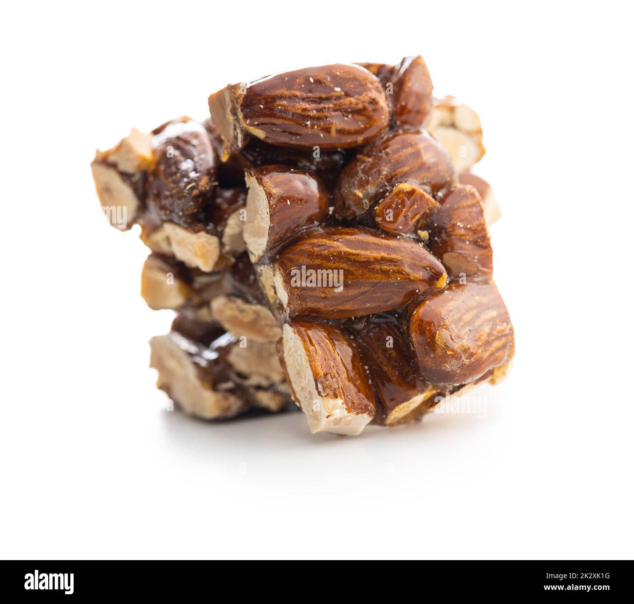 Sweet mini almond bars isolated on white background Stock Photo - Alamy