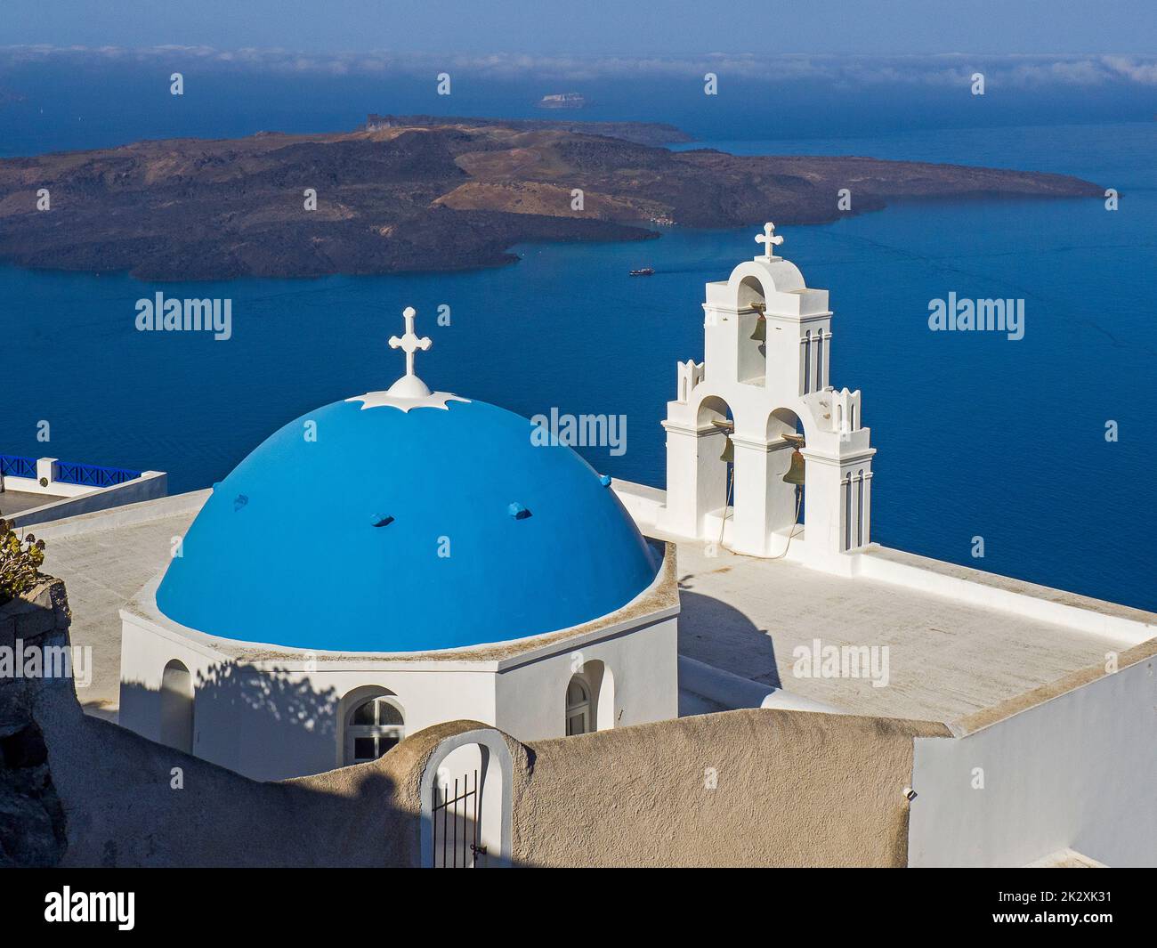 Greece, Santorini - Three Bells of Thira Stock Photo - Alamy