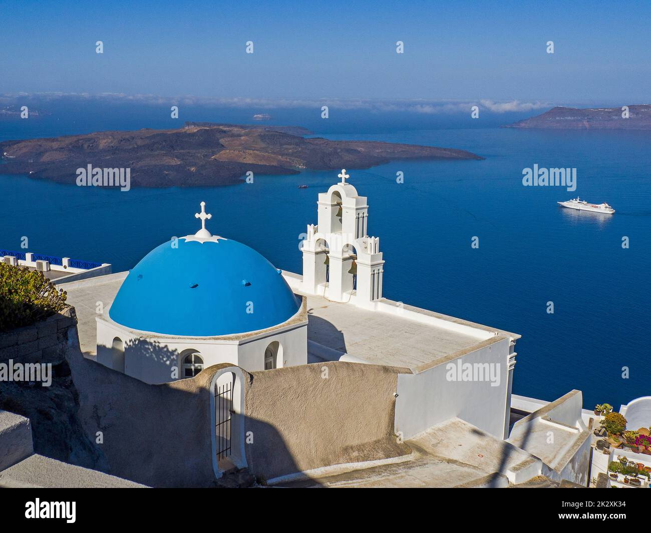 Greece, Santorini - Three Bells of Thira Stock Photo - Alamy