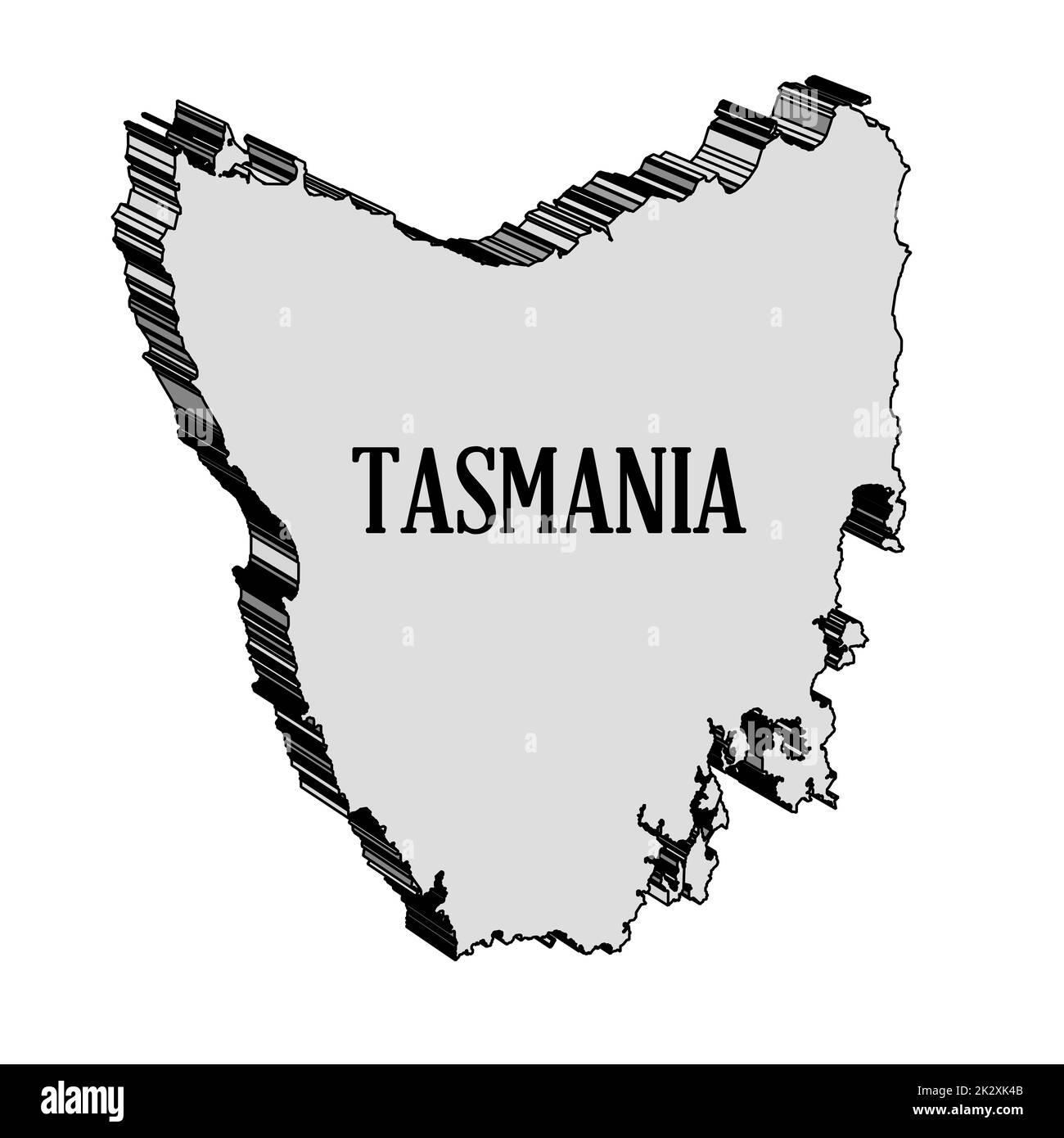 Tasmania 3D Map Stock Photo - Alamy