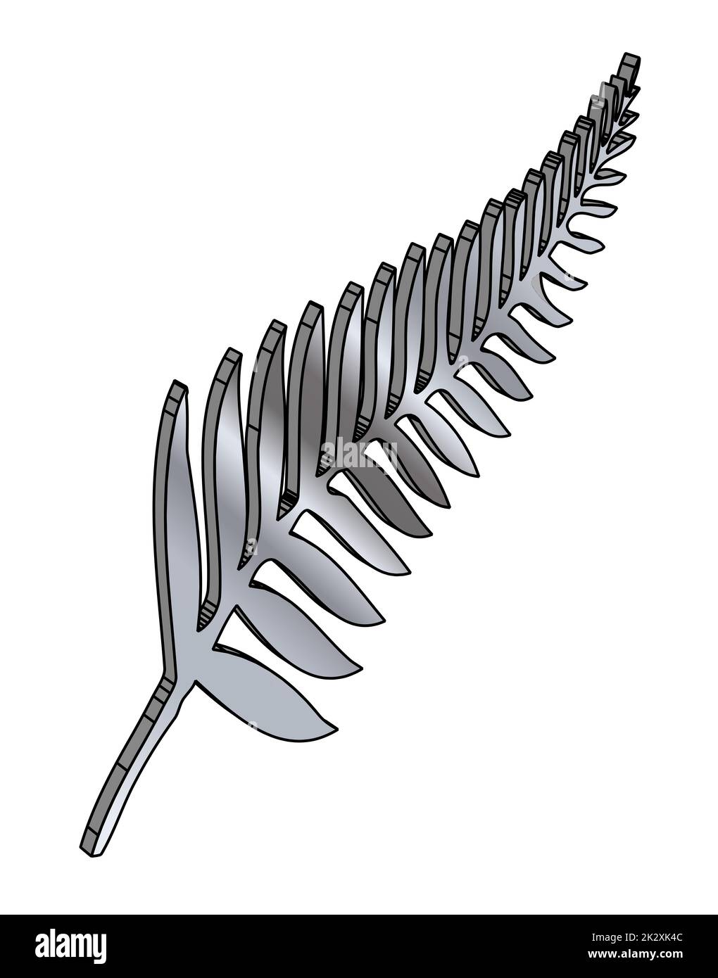 Silver Fern of New Zealand 3D Render Stock Photo - Alamy