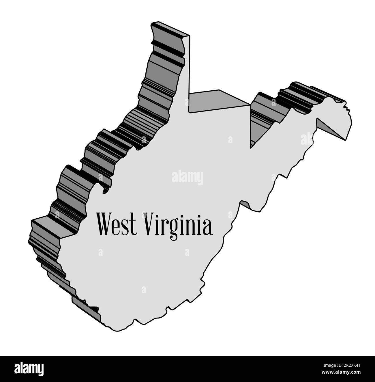 West Virginia 3D Outline Map Stock Photo - Alamy West Virginia 3D Outline Map Stock Photo - Alamy