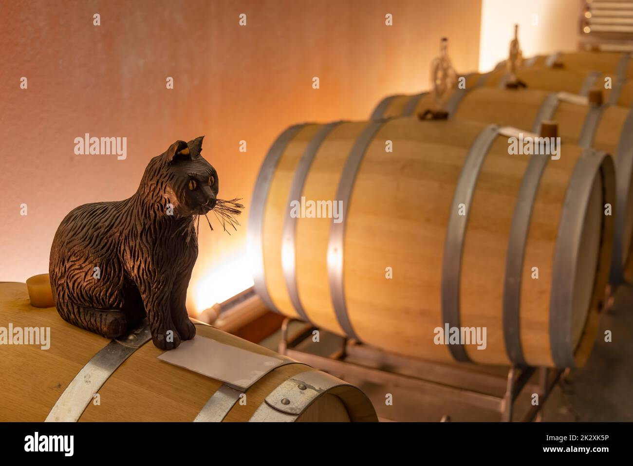 Black cat (schwarze katze) as a symbol of best wine in typical Austrian ...