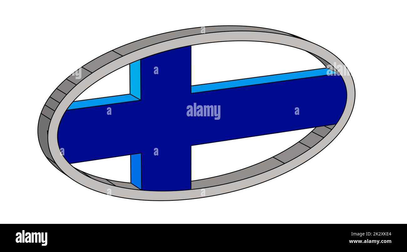 Finland Flag Oval 3D Button Stock Photo - Alamy