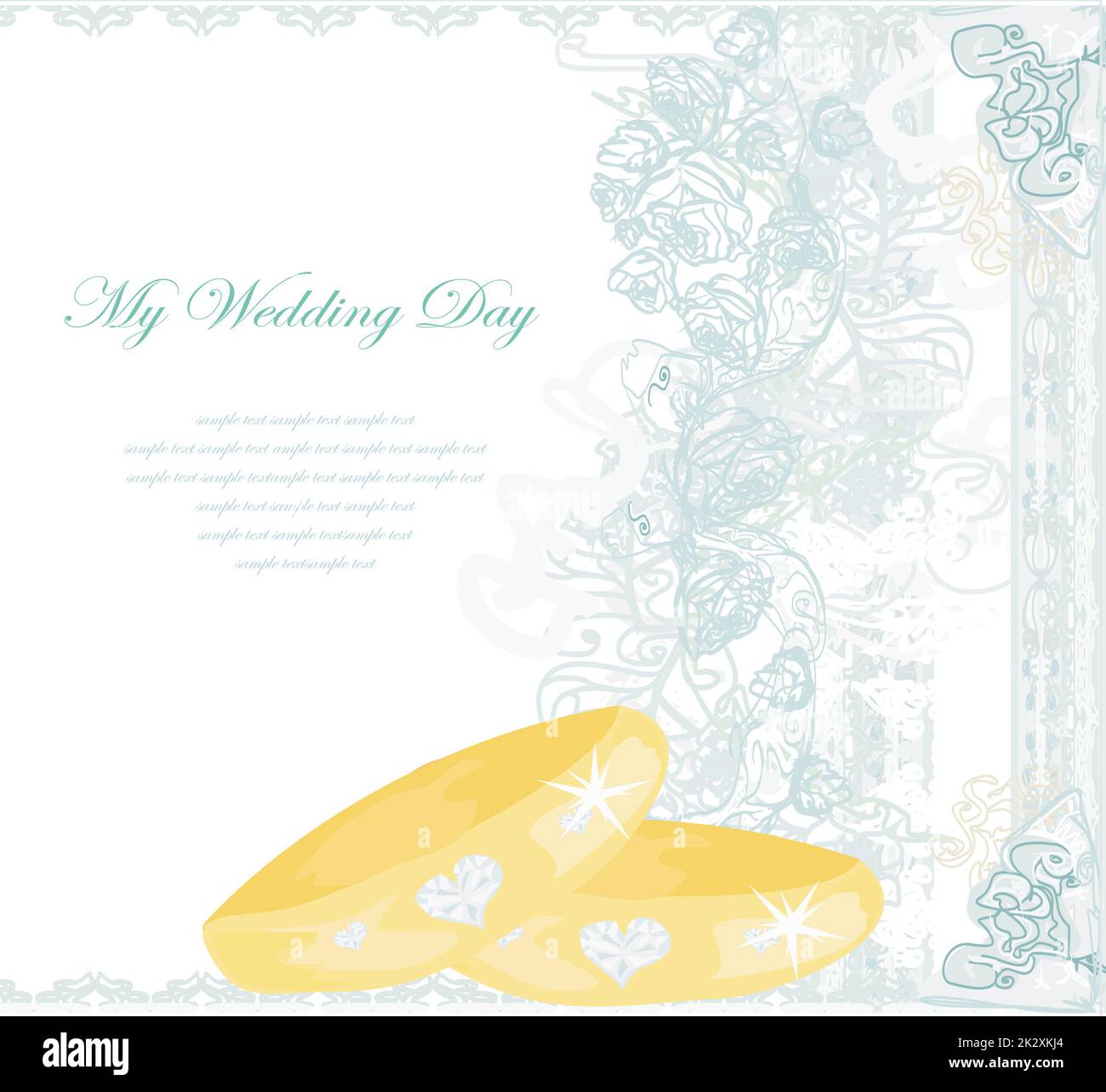 wedding Invitation card with rings Stock Photo - Alamy