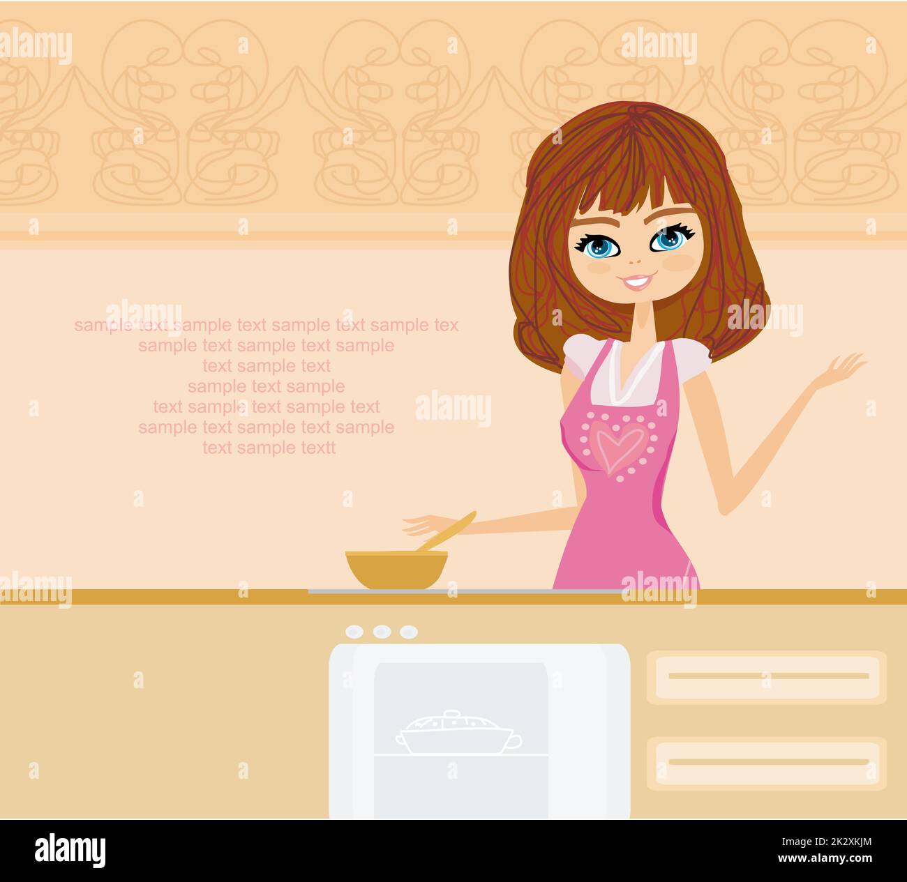 Beautiful lady cooking Stock Photo - Alamy