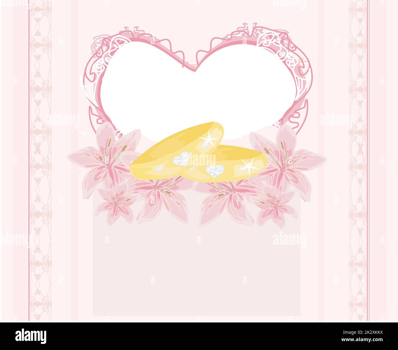 wedding Invitation card with gold rings Stock Photo - Alamy