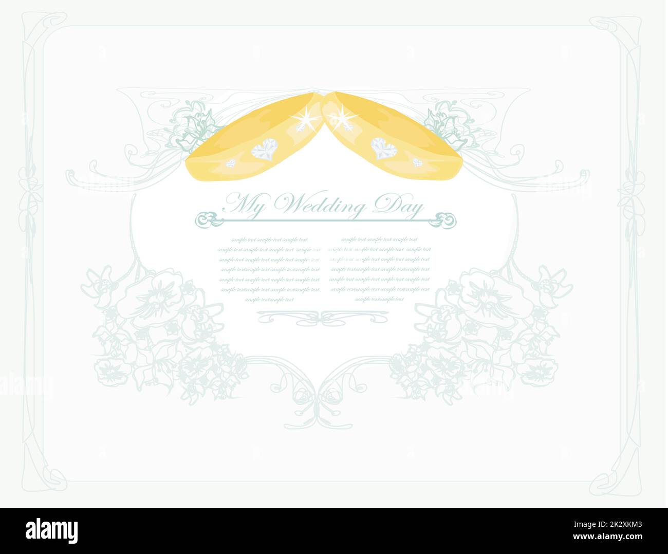 wedding Invitation card with rings Stock Photo - Alamy