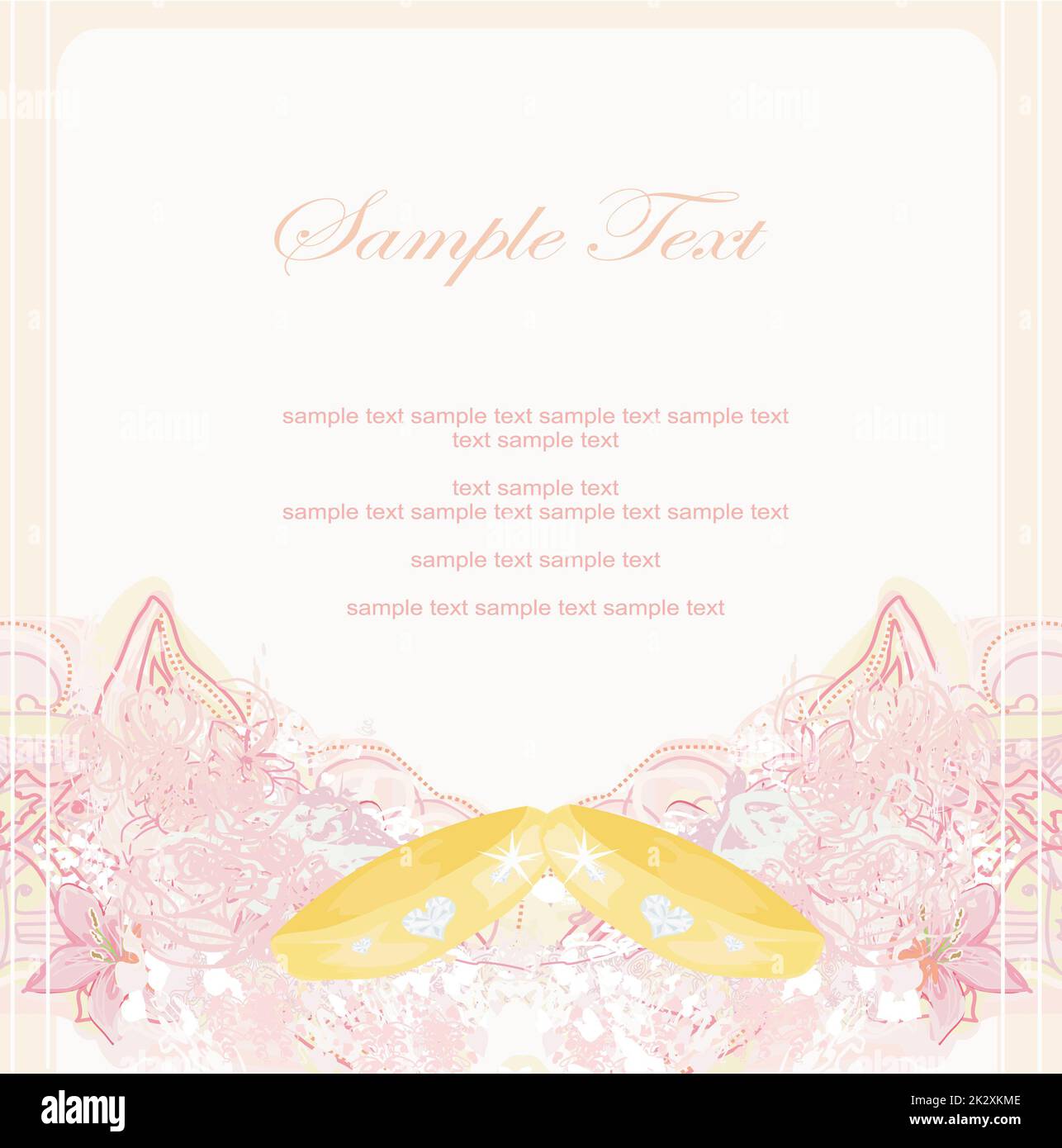 wedding Invitation card with gold rings Stock Photo - Alamy