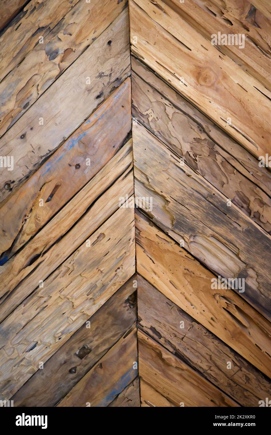 A texture of many wooden boards placed at an angle to each other Stock ...
