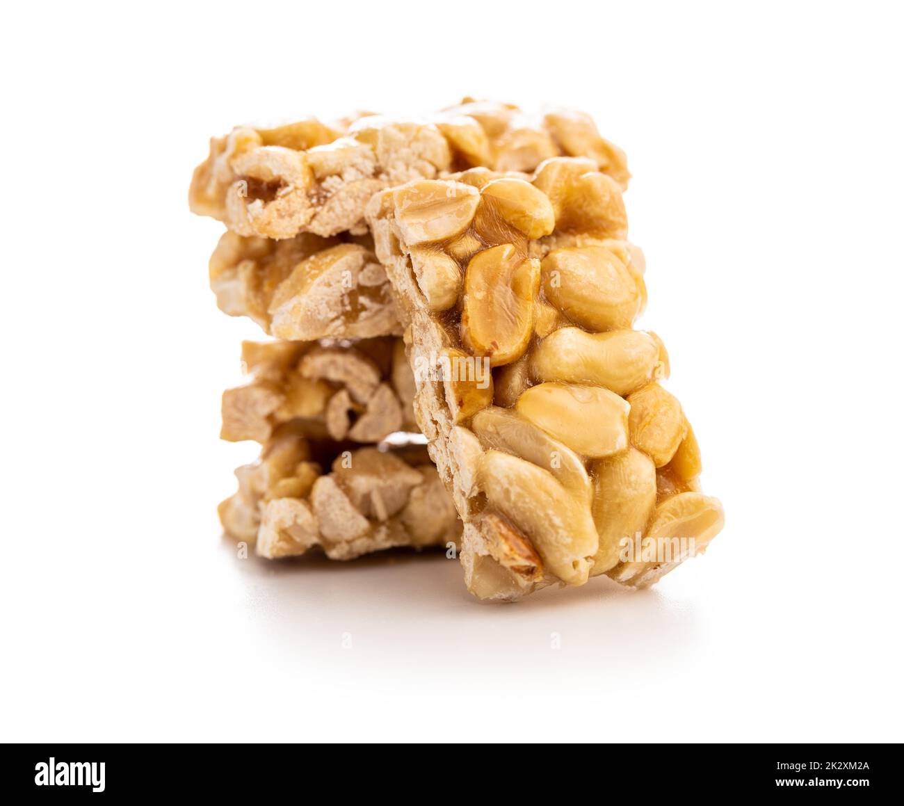 Sweet peanut bars isolated on white background Stock Photo - Alamy