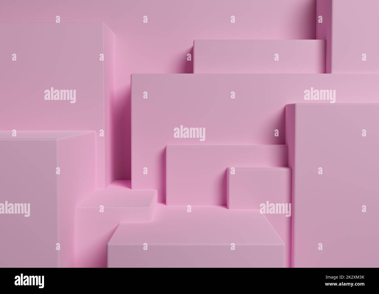 Light, pastel, lavender pink 3D rendering product display podium or ...