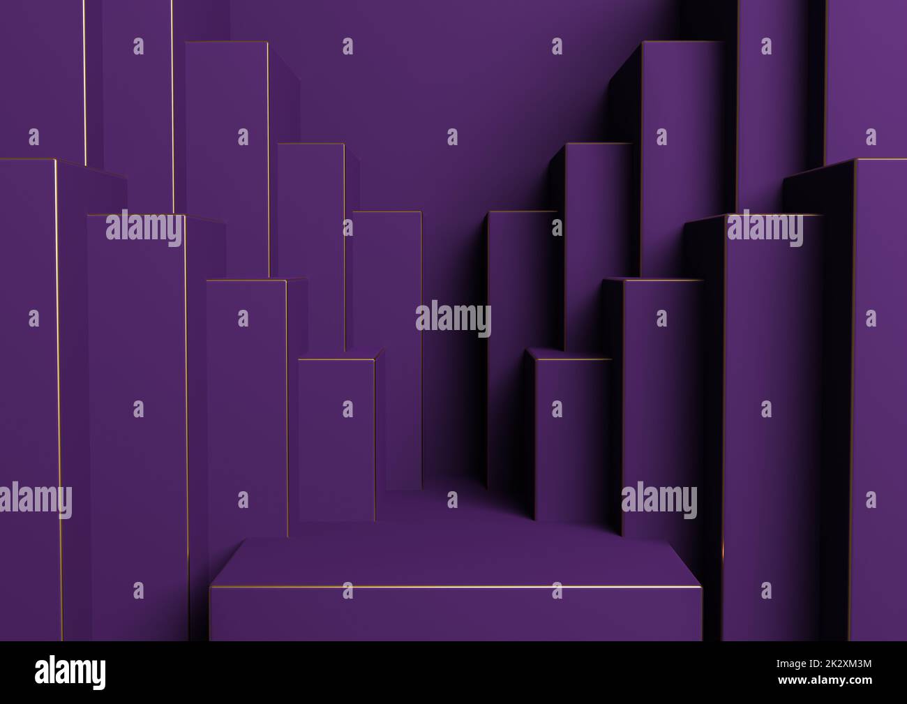 Dark purple, violet 3D rendering product display podium or stand simple ...