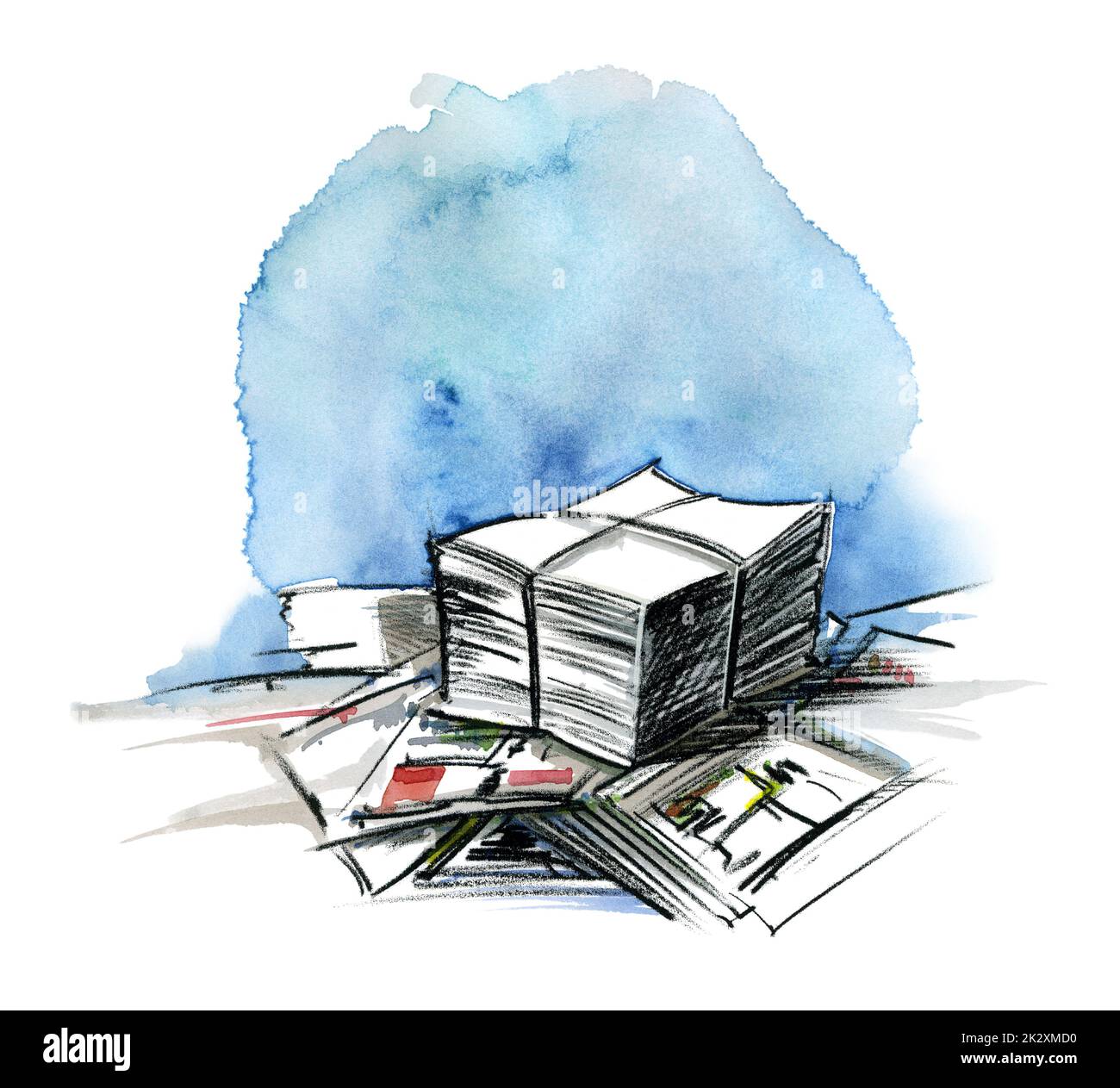 Waste paper illustration Stock Photo - Alamy