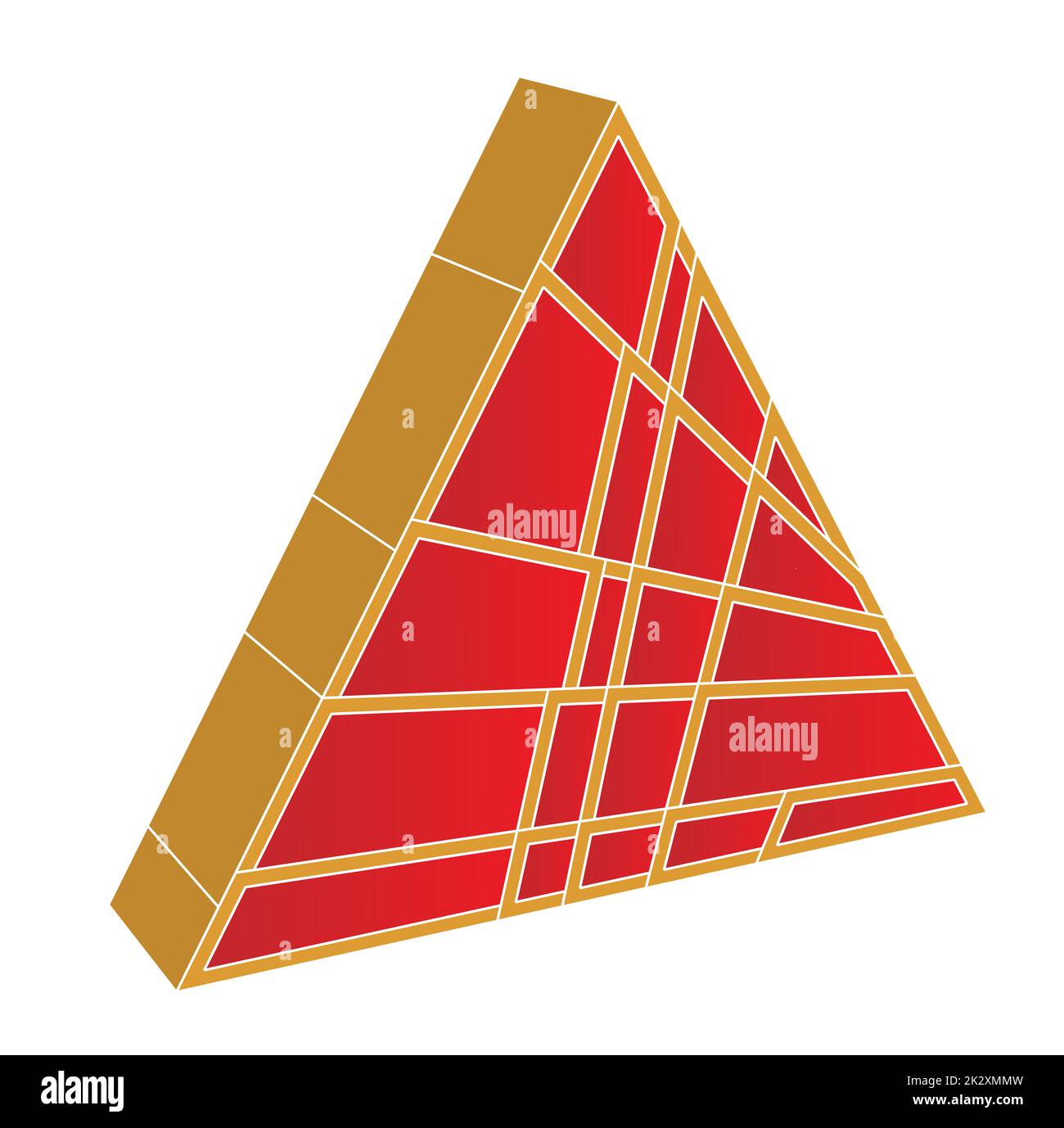 Sliced Red 3D Pyramid Stock Photo - Alamy