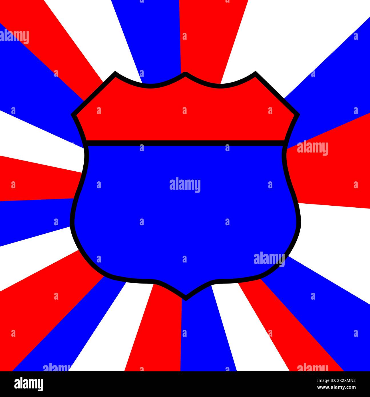 Red Whit Blue Route Sign Stock Photo - Alamy