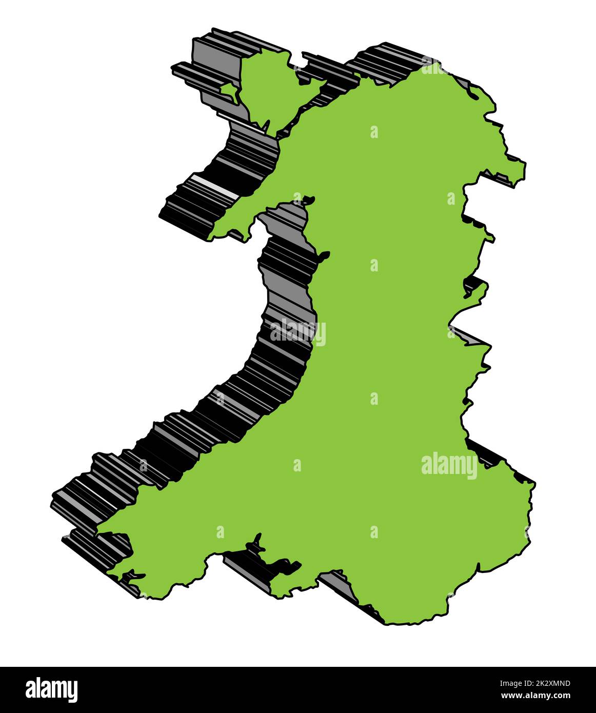 Wales Silhouette Map Stock Photo - Alamy
