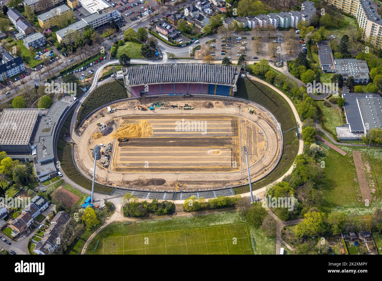 Aerial view, Sportpark Nord with stadium redevelopment, Auerberg, Bonn ...