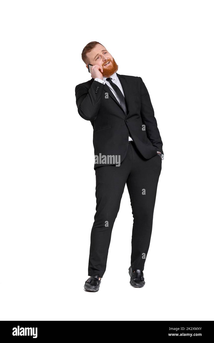 Happy professional guy talking Cut Out Stock Images & Pictures - Alamy