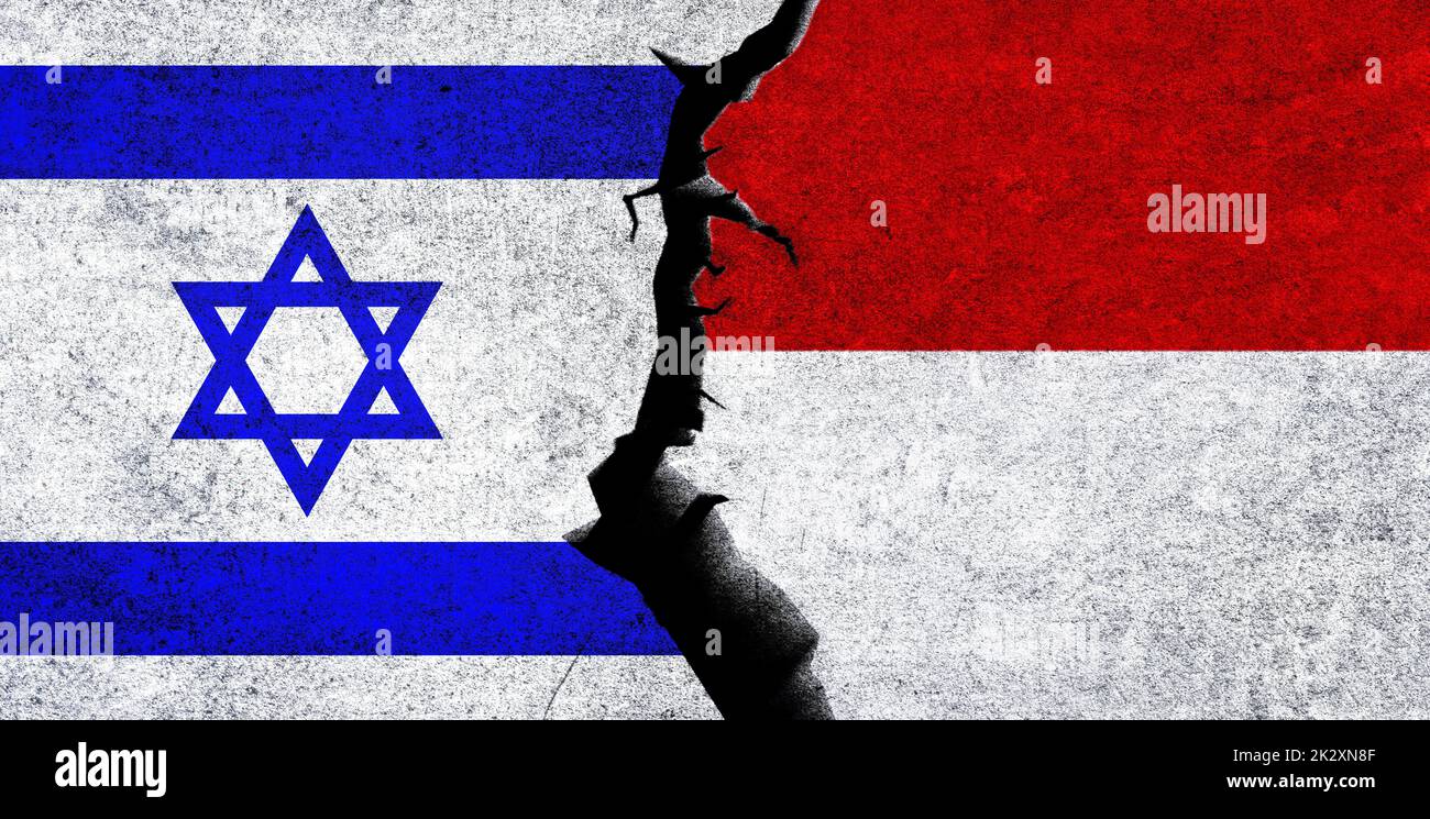 Israel and Indonesia flags together. Indonesia and Israel relation ...