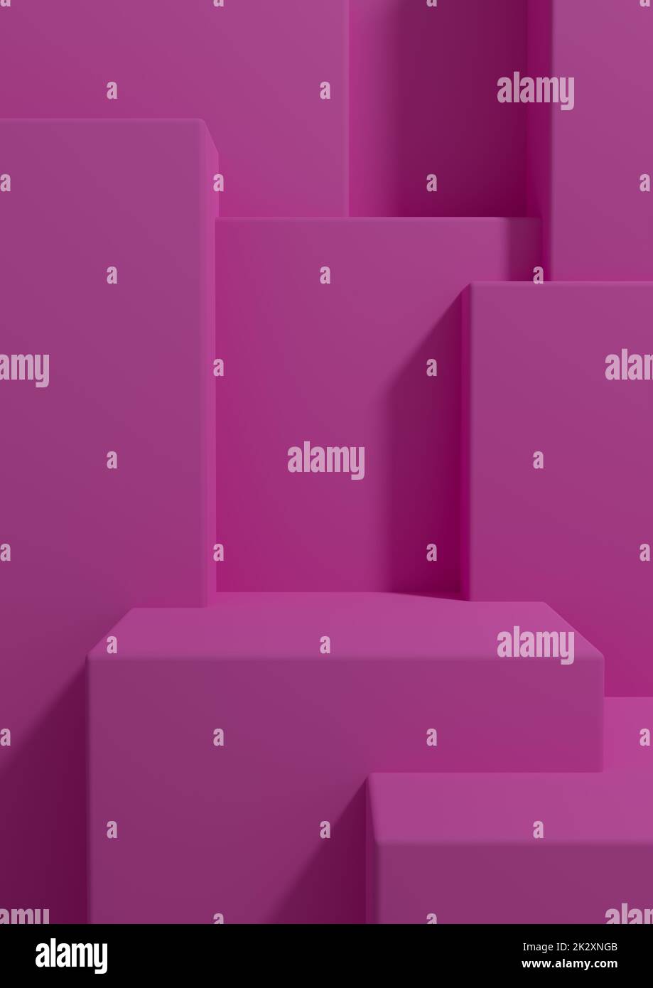 Bright magenta, neon pink 3D rendering product display wallpaper with ...