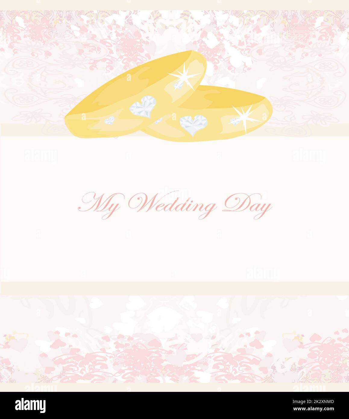 wedding Invitation card with rings Stock Photo - Alamy