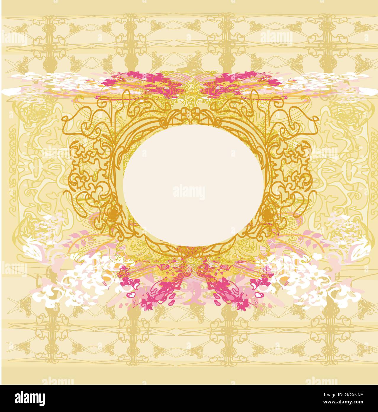 Grunge abstract Frame For Congratulation With Flowers - vector Stock ...