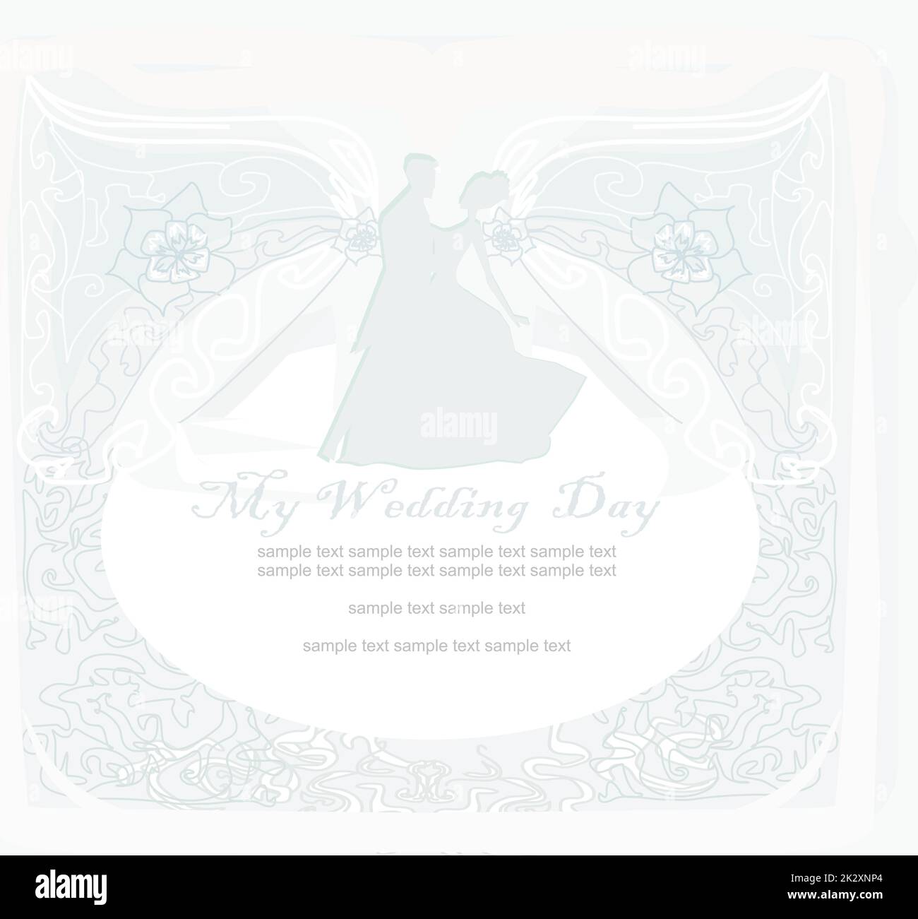 Ballroom silhouette wedding dancers - invitation Stock Photo - Alamy