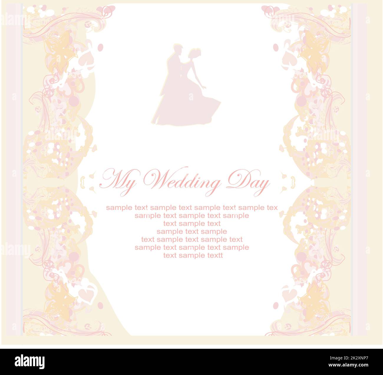 Ballroom silhouette wedding dancers - invitation Stock Photo - Alamy